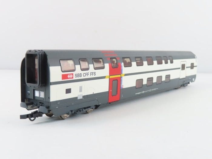 Roco H0 - 45460 - Modelltog passasjervogn (1) - 4-akslet dobbeltdekker ...