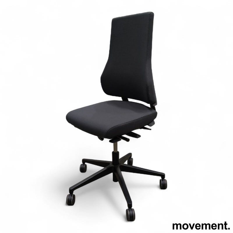 Martela Axia 2.5 uten armlene Mørkt grått stoff, sort fotkryss, Pent ...