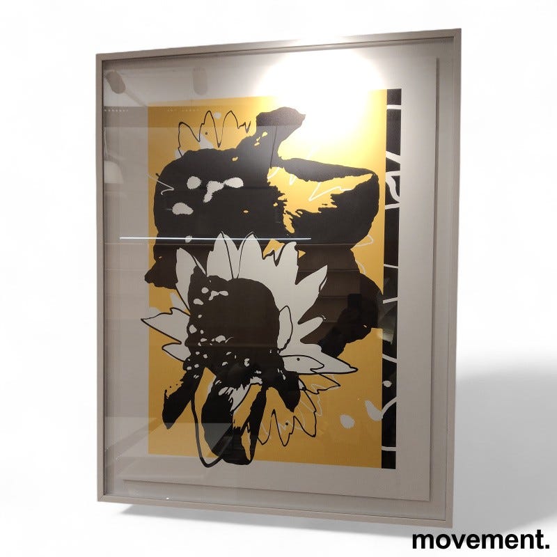 Bilde 103x131cm Gul sort hvit, Pent brukt - Annet interiør | FINN-torget