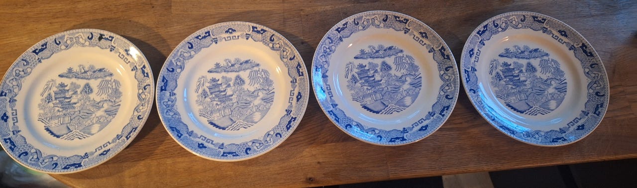 Blue Willow, Egersund. 4 stk | FINN-torget