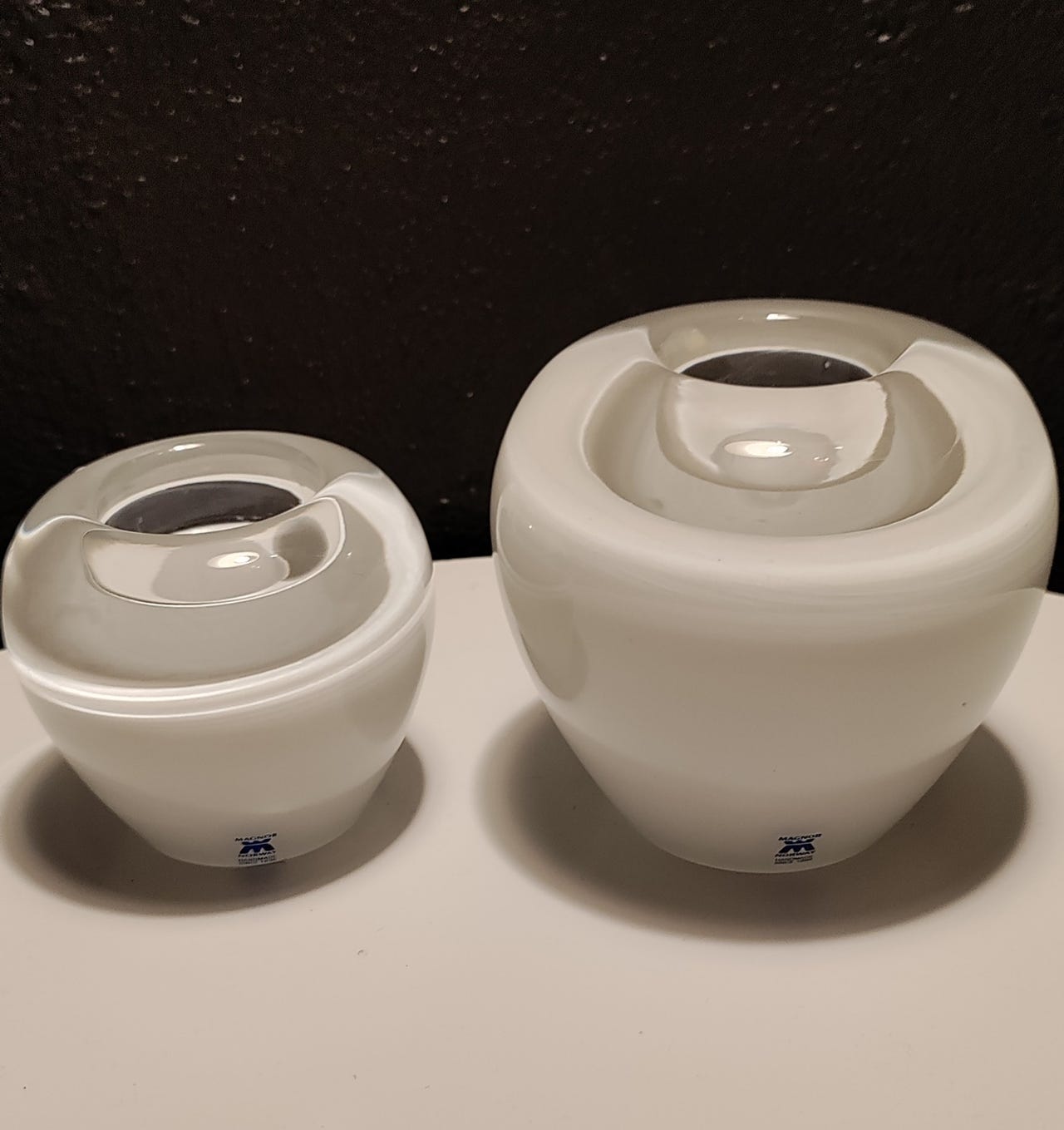 Magnor Norway, handmade/glass lysebeholder 2 stk | FINN-torget