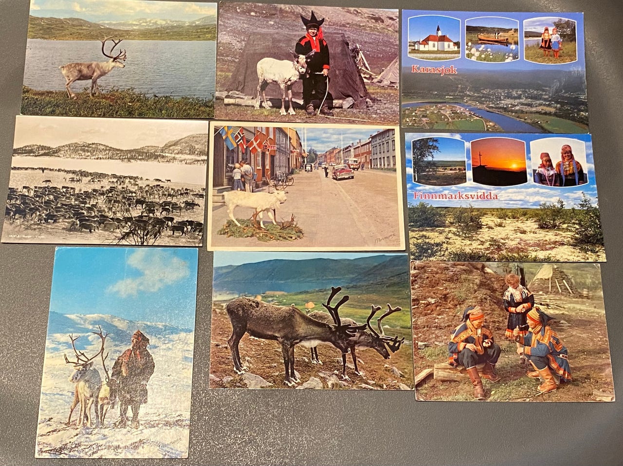 Vintage retro postkort motiv Samer samisk reinsdyr Finnmark | FINN-torget