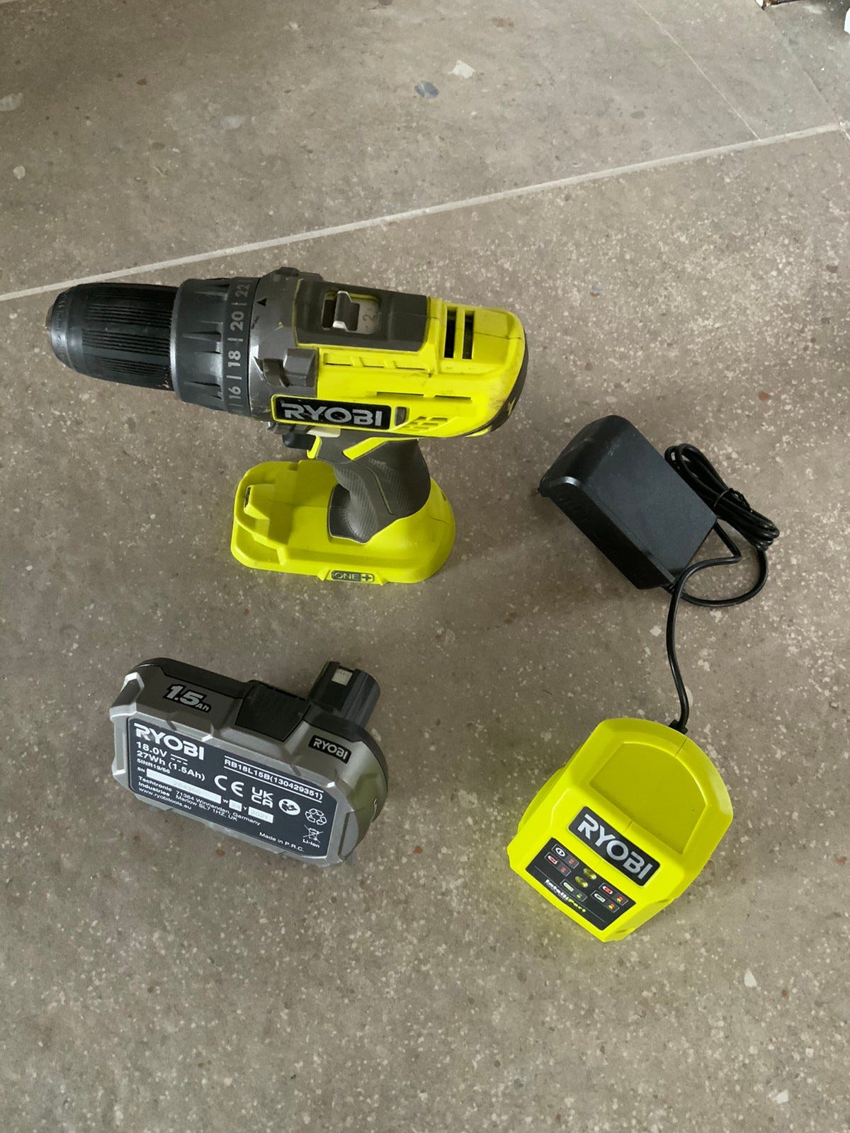 Ryobi drill R18DD3 med batteri og lader ONE+ | FINN-torget