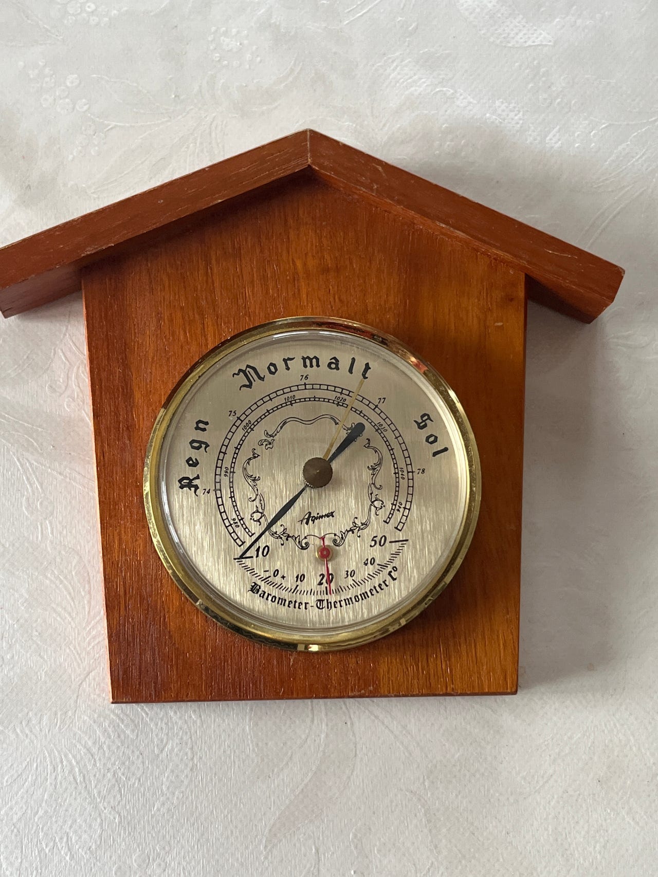 Aqimex retro teak Barometer - termometer retro/vintage, velholdt | FINN ...