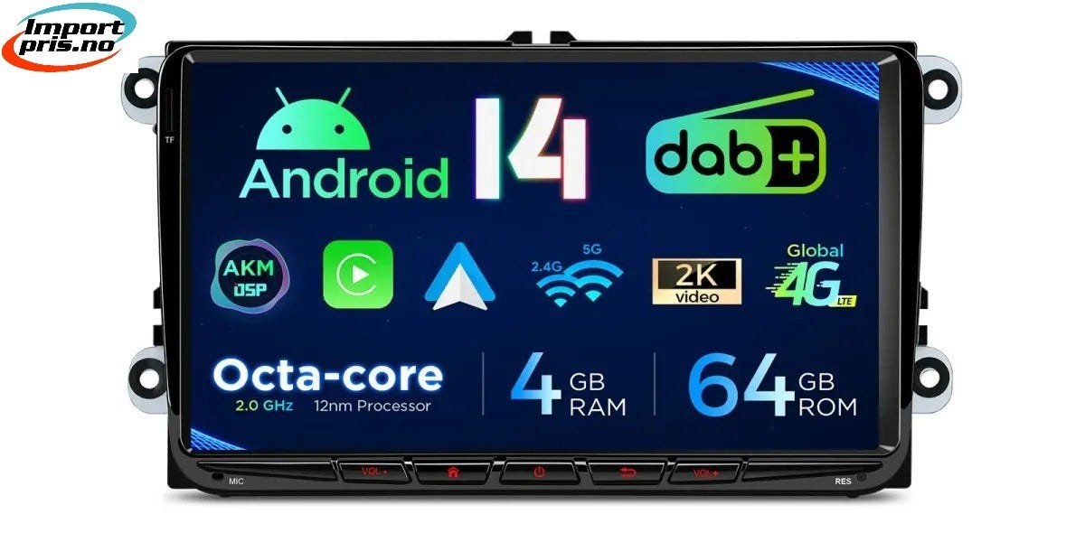 Android 14 Bilstereo med DAB+ for VW - Skoda - Seat | FINN-torget