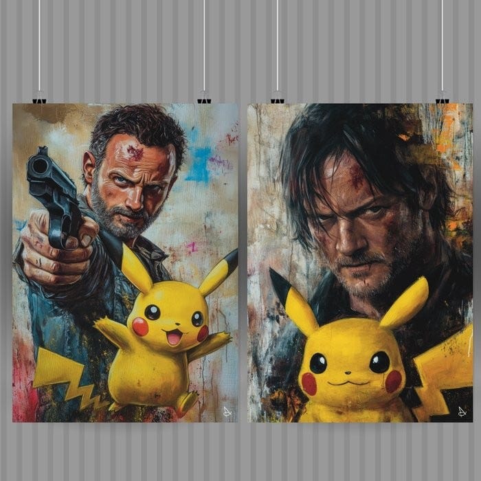 ANDSAL ART - (LOT OF 2) The Walking Dead: Rick Grimes - Daryl Dixon and ...