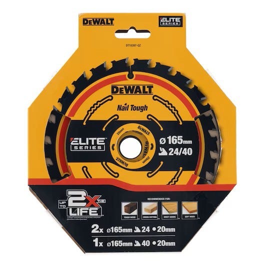 Sirkelsagblad Dewalt Extreme bygningsblad 3pk 165x20 ulikt ant. tenn ...