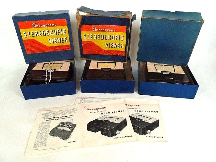 Stereograms Stereo Slide Viewers - 3 rare 3D viewers - British made ...