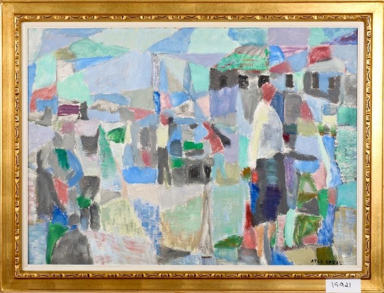 Maleri Atle Urdal (1913 - 1988), Stavanger torv | FINN-torget