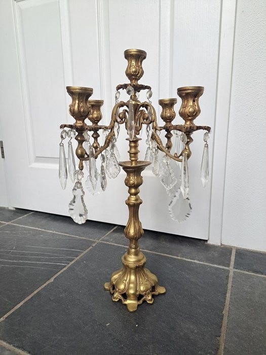 Kandelaber - Krystall, Messing | FINN-torget