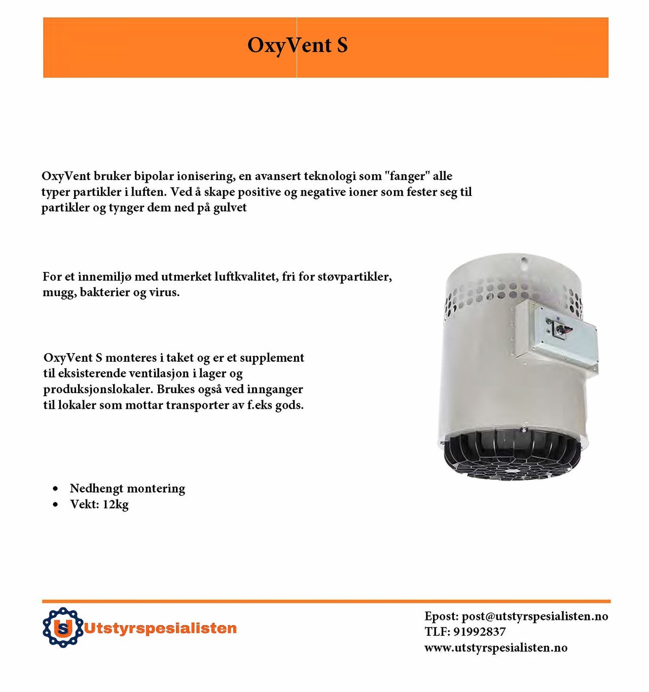 OxyVent S | FINN-torget