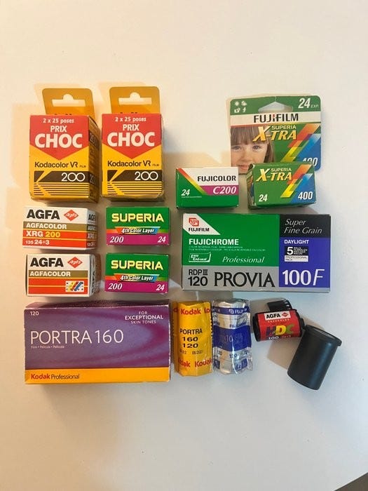Agfa, Fuji, Kodak 13 peliculas: Superia, X-TRA, Portra, Provia ...