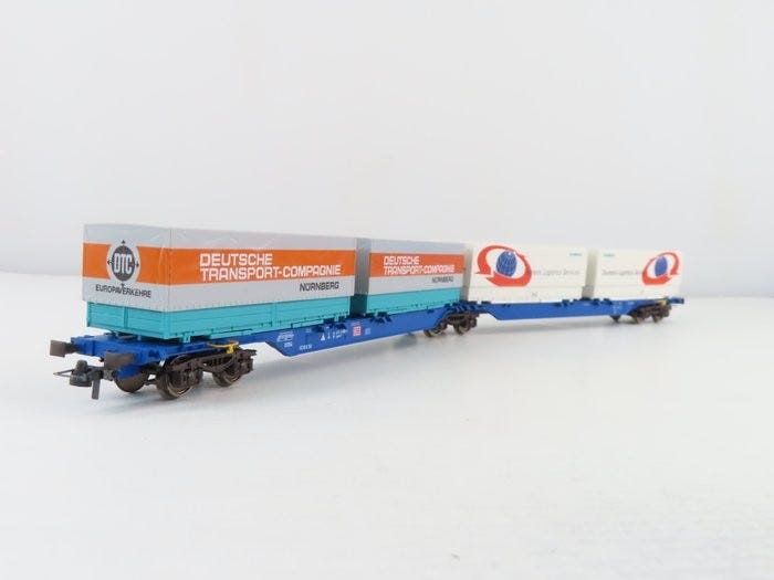 Roco H0 - 47102 - Modelltog godsvogn (1) - Doble containerskip type ...