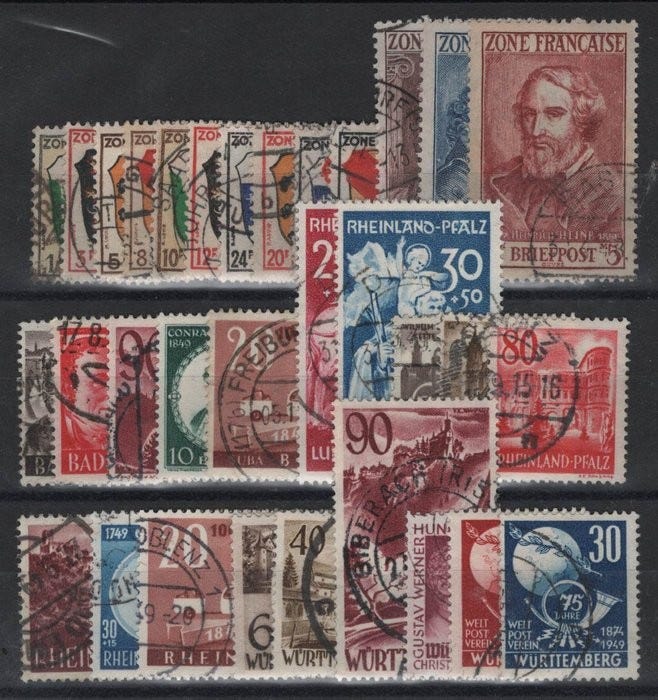 Alliert okkupasjon - Tyskland (fransk sone) 1948/1949 - sammenstilling ...