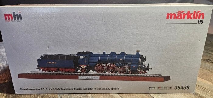 Märklin H0 - 39438 - Damplokomotiv (1) - S 3/6 - K.Bay.Sts.B | FINN-torget