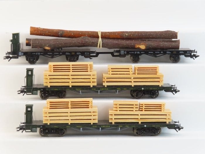 Märklin H0 - 46282/48841/46282 - Modelltog godsvogn (3) - 3x 2x2 og 4 ...