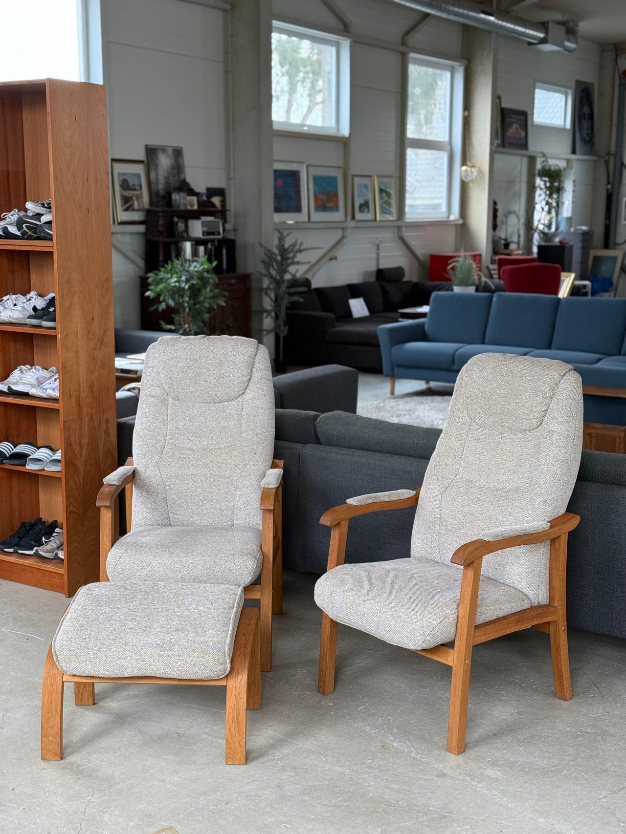 2 stk justerbare lenestoler med en skammel (tilbyr frakt) | FINN-torget