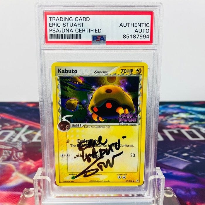 Pokémon Graded card - SIGNED Kabuto #67 Eric Stuart PSA/DNA Certified ...