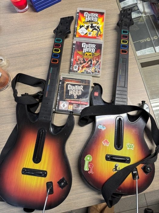 Sony - Playstation 3 (PS3) - Guitar Hero Pack with 2 guitar controllers ...