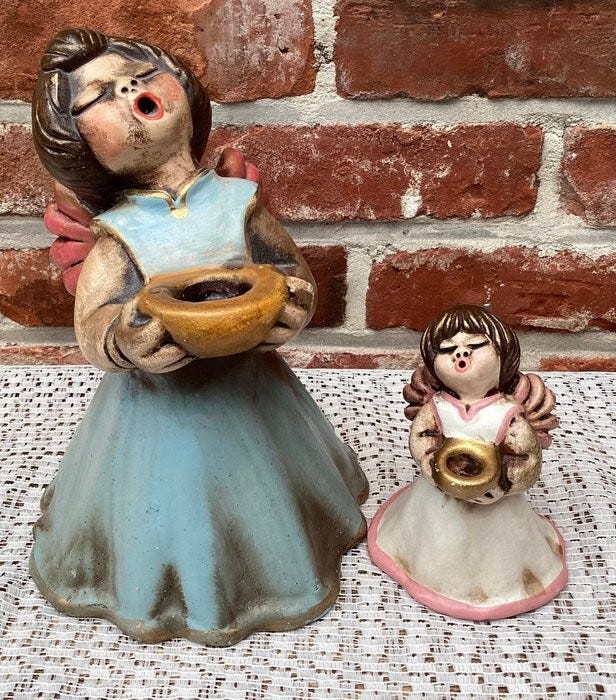 Thun - Bolzano - Statue - Paar Engelen (2) - Keramikk | FINN-torget