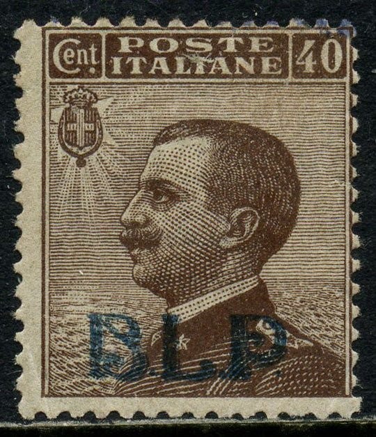 Italia 1921 - BLP 40 cent med blått overtrykk - Sassone N. 4 | FINN-torget