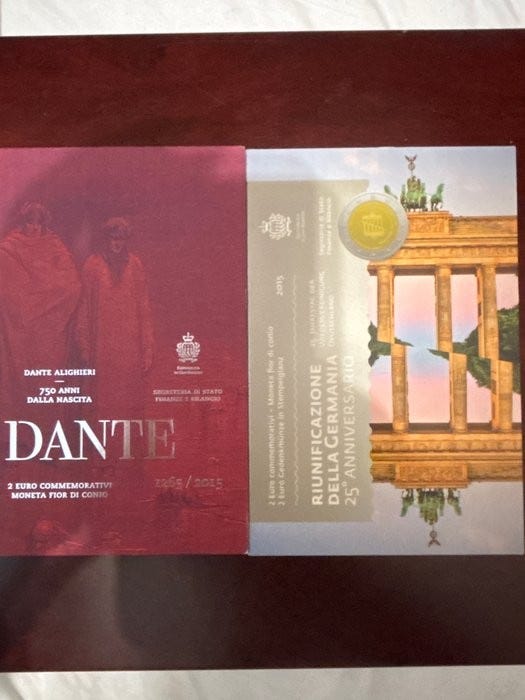 San Marino. 2 Euro 2015 "Dante" + "Riunificazione della Germania" (2 ...