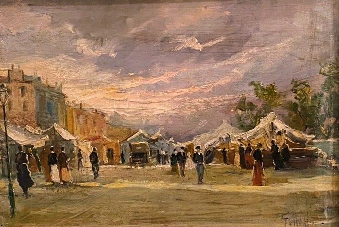 Carlo Follini (1848-1938) - Personaggi a passeggio per Saint Vincent ...