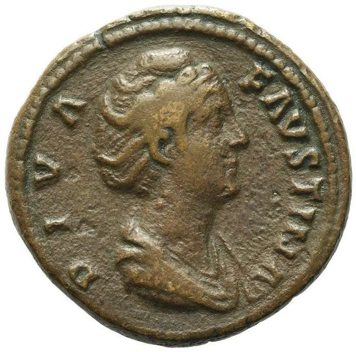 Roman Empire. Diva Faustina Senior. Sestertius Rome, c. 146-161 | FINN ...