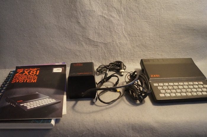 Timex Sinclair ZX81 personal computer with power supply, manuals and ...