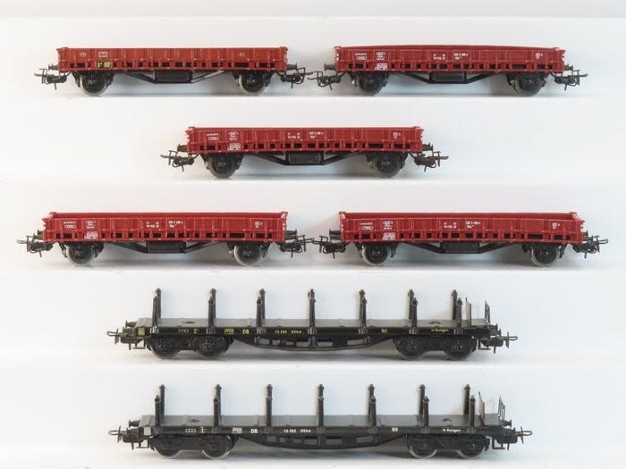 Märklin H0 - 4607/4516 - Modelltog godsvogn (7) - 7x 2/4-akslede ...