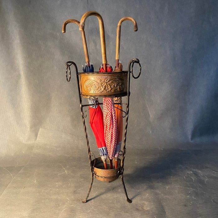 Paraplystativ/stativ - Kobber, Smijern, Italiensk håndverk fra 1950 ...