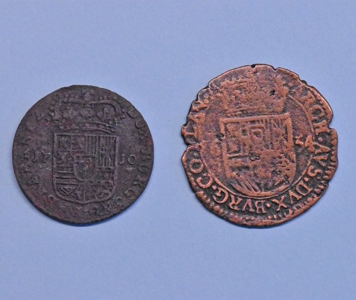 spansk nederlandsk. Filips IV en Filips V. Oord ( 2X ) 1654 Brugge en ...