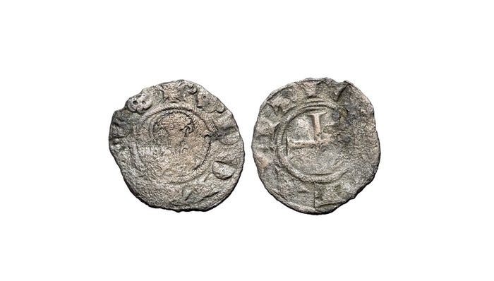 (678) Italia, Arezzo. Republikk (13. - 14. århundre). AR denaro (15mm ...