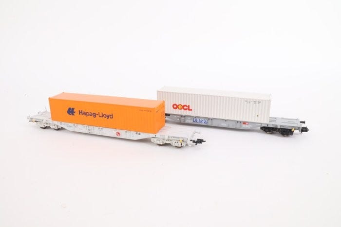 Fleischmann H0 - Modelltog godsvogn (2) - Containerbiler 'Nol' - NS, SBB-CFF | FINN-torget