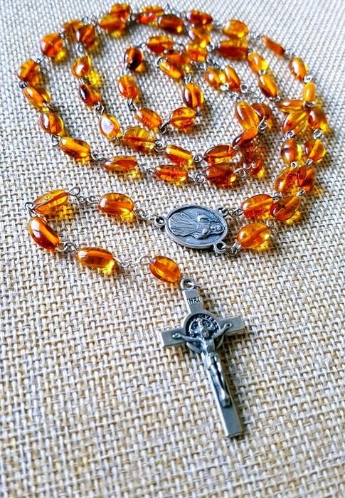 Rosenkrans - Rav, Baltic Amber Rosenkrans - Håndlaget - 2025 | FINN-torget