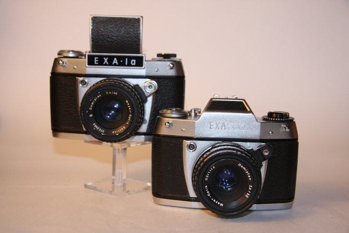 Ihagee Exa 500 en Exa Ia, beide met Meyer Domiplan 2,8/50mm | Analogt ...