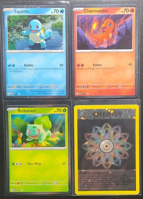 Pokémon - 4 Card - PROMO - ENG - Squirtle - Bulbasaur - Charmander ...