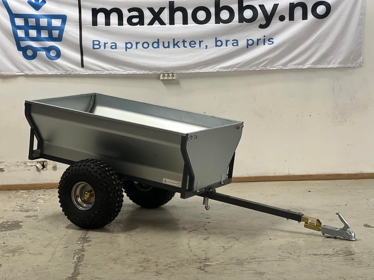 ATV HENGER 800KG MED VRIBAR KULEKOBLING - SOLIDE LEMLÅSER - GALVANISERT ...