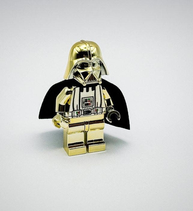 Lego Minifigur - Star Wars - Lego Chrome Gold Darth Vader Star Wars ...