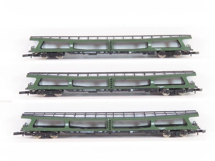 Märklin Z - 8714 - Modelltog godsvogn (3) - 3 biltransportvogner type ...