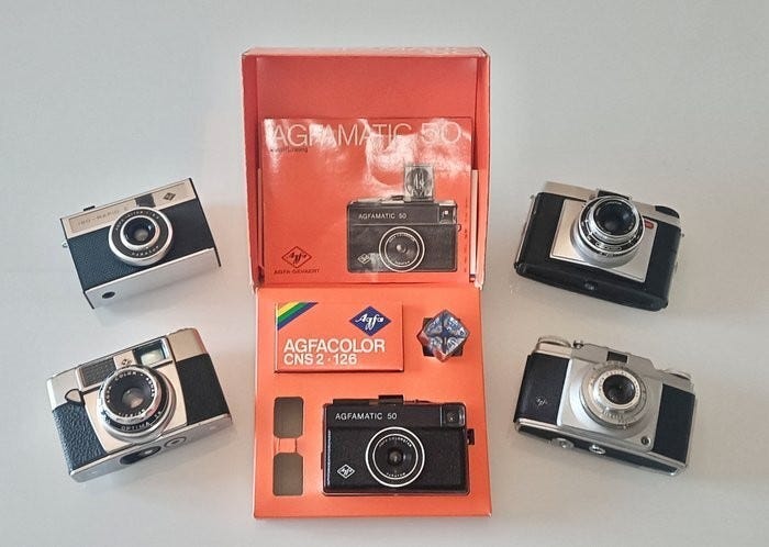 Agfa, olympic Agfamatic 50 / Color Agnat / Apotar/ Closter/ ISO-RAPID C ...