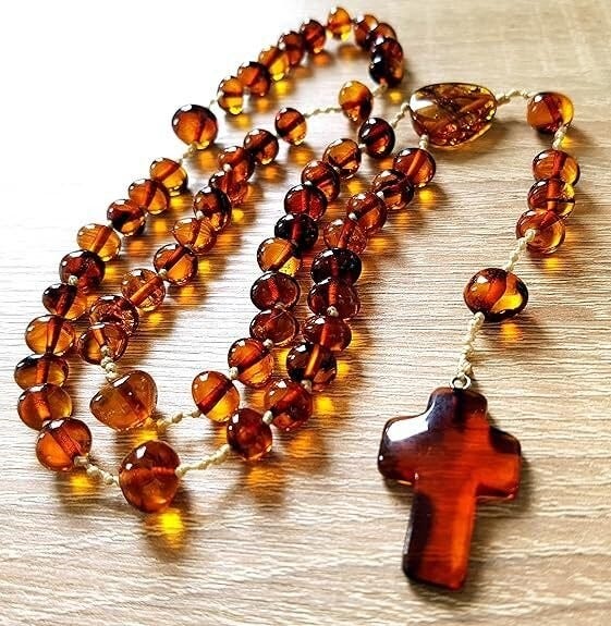 Rosenkrans - Rav, Baltic Amber Rosenkrans - Håndlaget - 2025 | FINN-torget