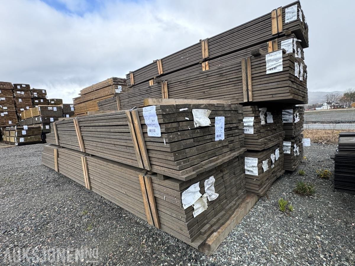 MøreRoyal Terrassebord UNO - Royal Grå - Med riller - Furu 28x120 - 2 ...