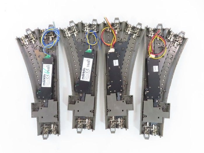 Märklin H0 - 24611/24612 - Modelltogspor (4) - 4-delt skinneparti med ...