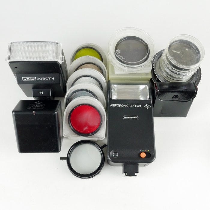 Metz 30 BCT 4 + Agfatronic 381 + Filtri B+ W, Kenko, Hoya, Tamron ...