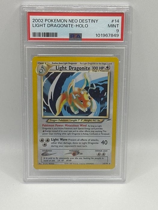 Pokémon - 1 Graded card - light dragonite Neo destiny - PSA 9 | FINN-torget