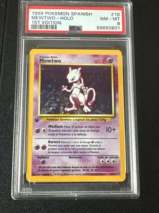 Pokémon - 1 Graded card - Mewtwo 1st base set 1999 - PSA 8 | FINN-torget