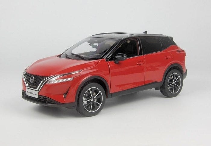 Paudi models 1:18 - Modellbil - Nissan Qashqai - 2023 - Rood | FINN-torget