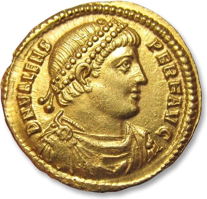 Roman Empire. Valens (AD 364-378). Solidus Antioch mint 10th officina 364-367 A. | FINN-torget