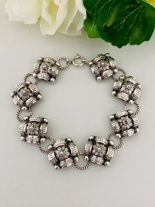 Sølv, Bausi Bruno (1935-1949) - Art Deco - Kjede armbånd - Firenze ...